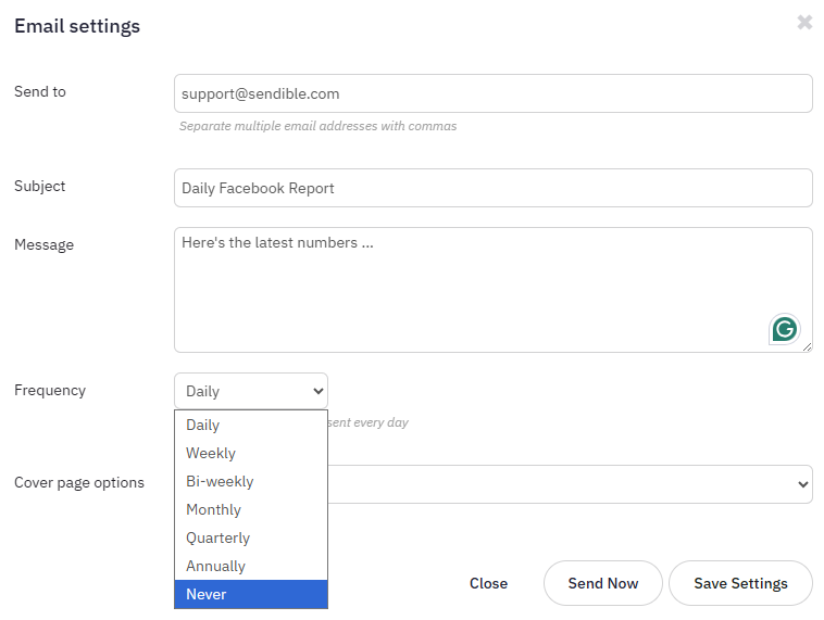 Email your branded (custom) reports – Sendible Support