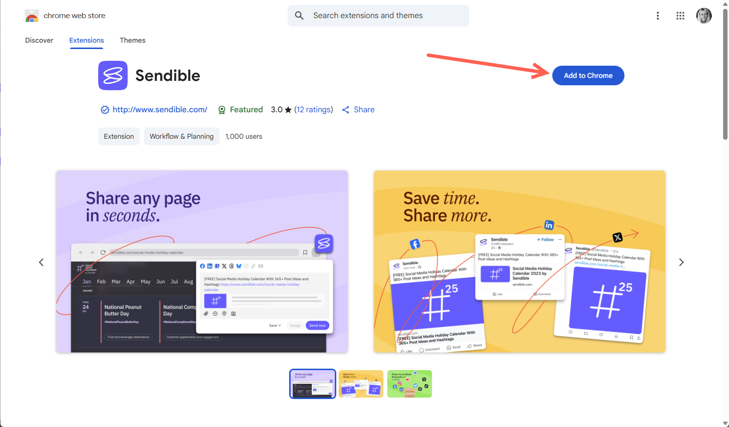 Share web content while browsing – Sendible Support
