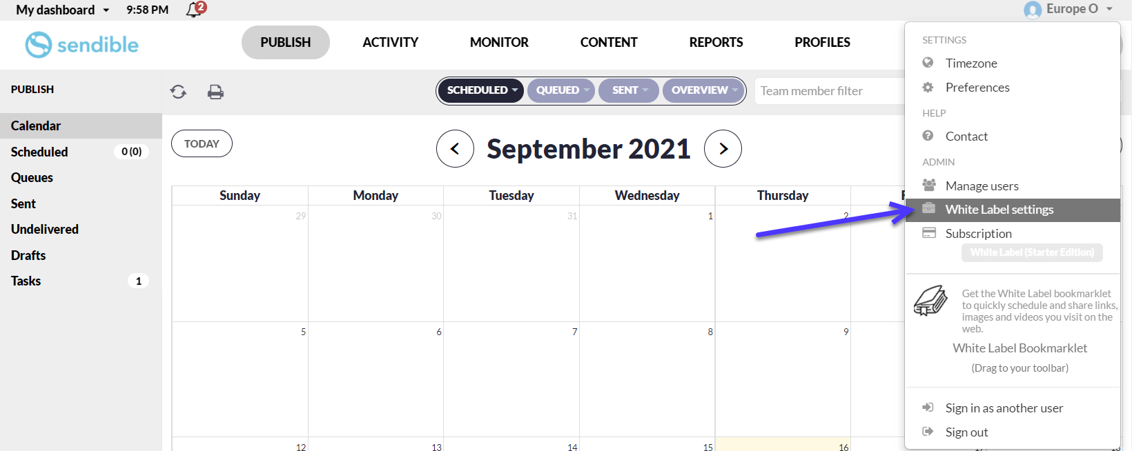 Choose a white-label design – Sendible Support