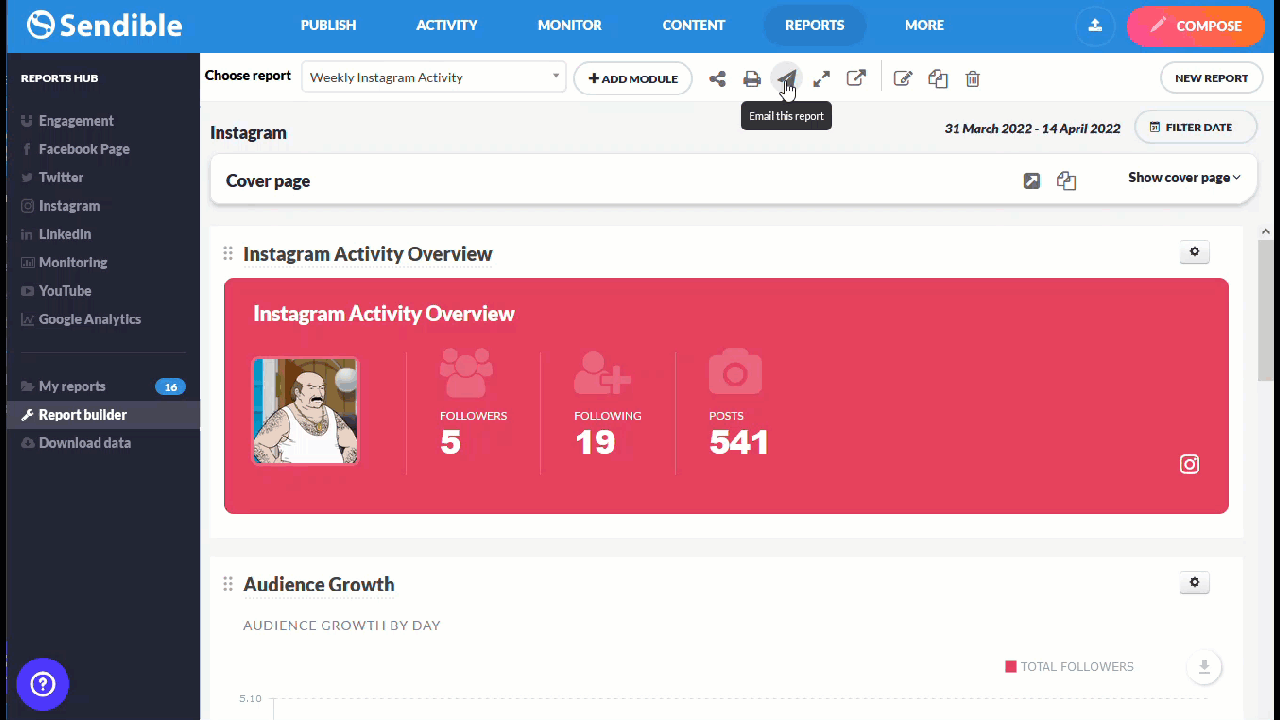 Email your branded (custom) reports – Sendible Support